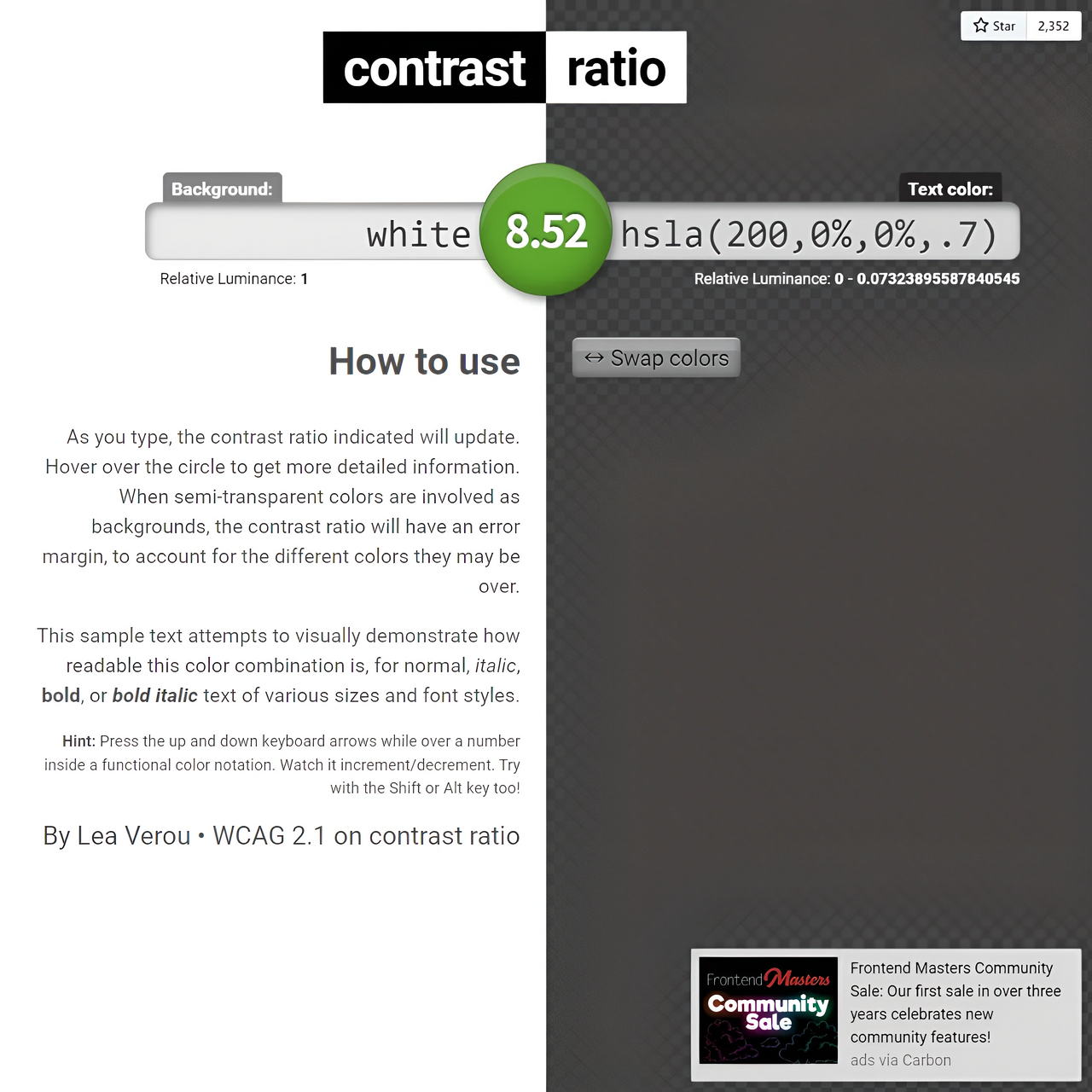 Contrast Ratio の使い方 - Benrito