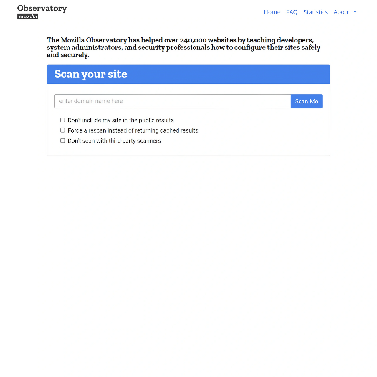 Mozilla Observatory の使い方 - Benrito